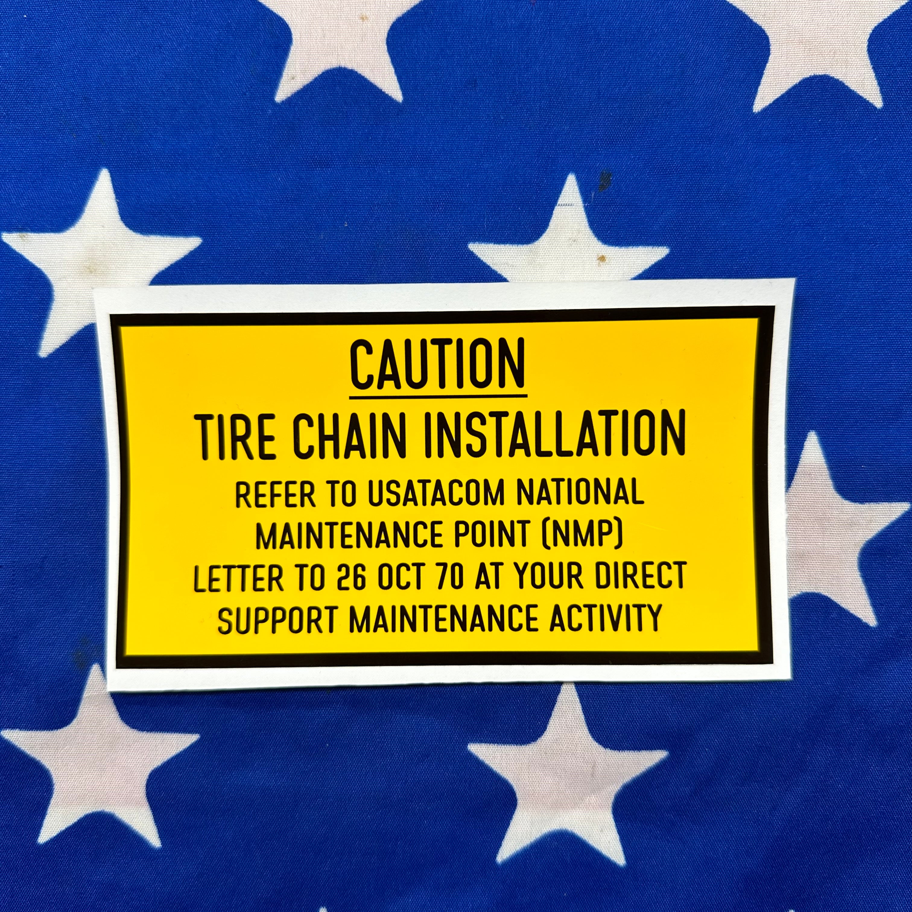 M151 Series Tire Chain Installation Decal M151A1 M151A2 – M151 Parts