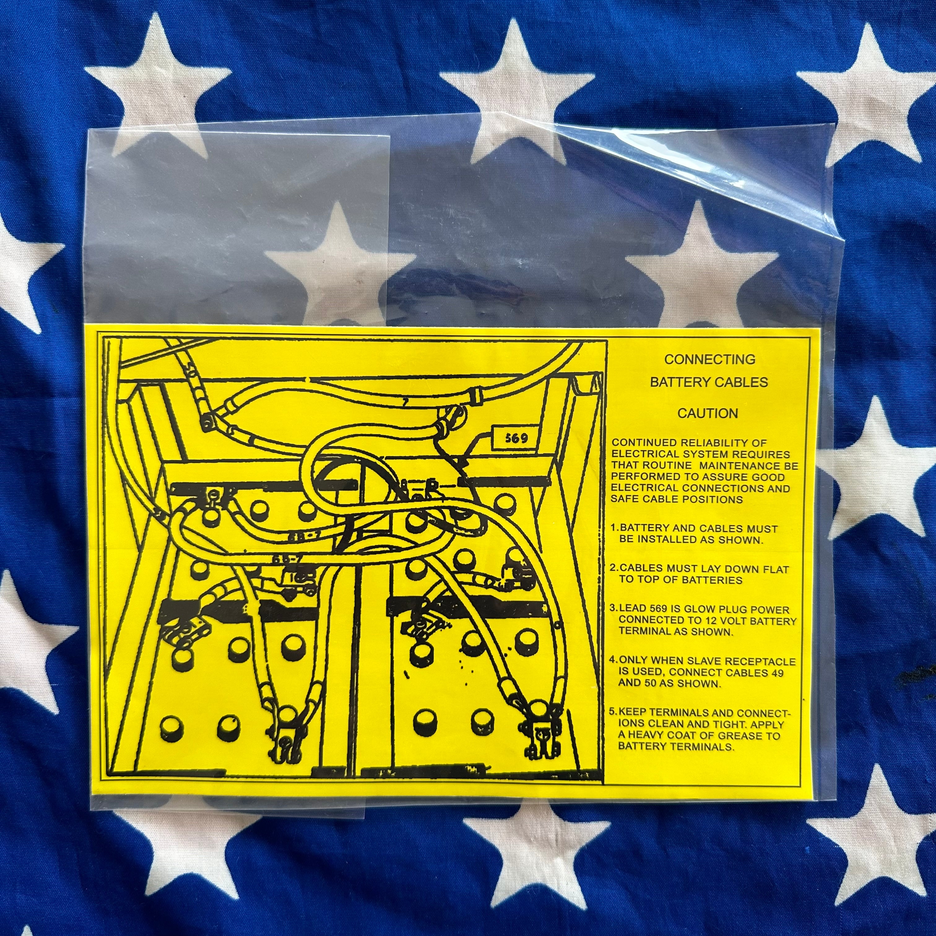 M900 5 Ton Series M35A2 NOS Battery Decal – M151 Parts