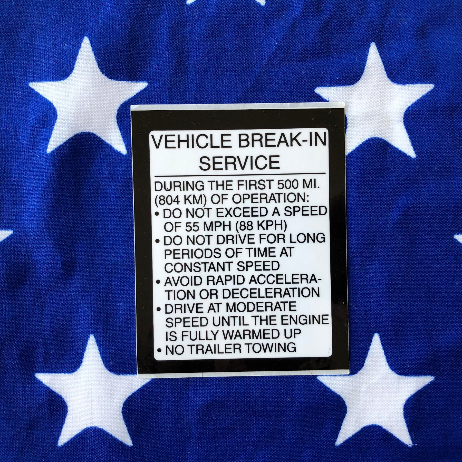 HMMWV M998 NOS Vehicle Break-in Service Decal – M151 Parts